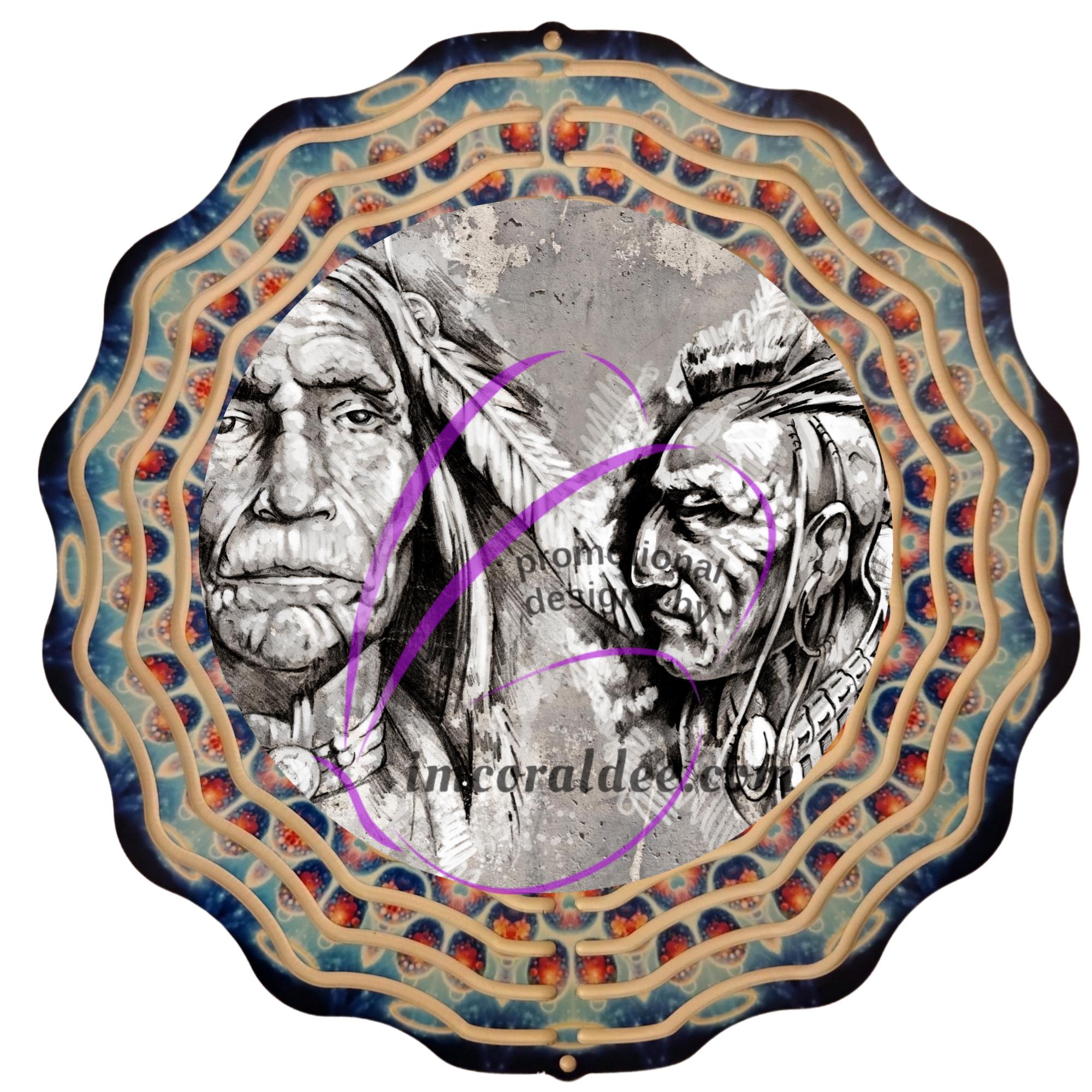 Native American Warrior Wind Spinner: Patriotic Garden Decor - Etsy