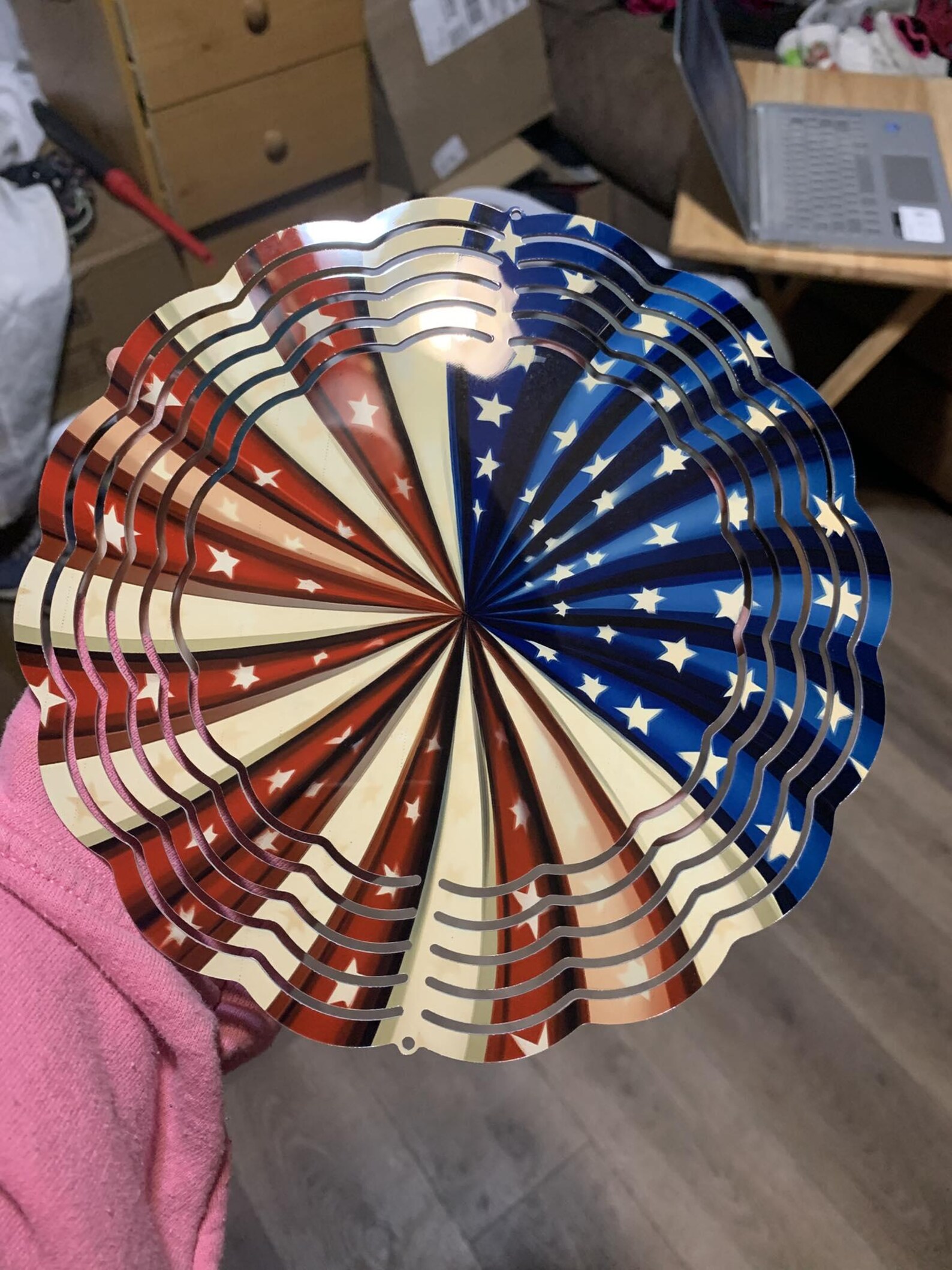 American Flag Circular Wind Spinner, Patriotic Flag Wind Spinner, Red ...