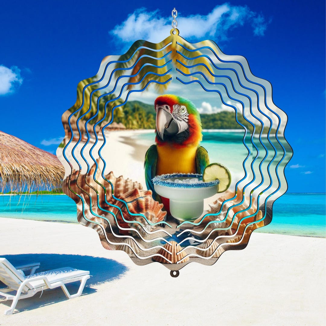 Margaritaville Parrot Wind Spinner: Whimsical Jimmy Buffett Decor - Etsy