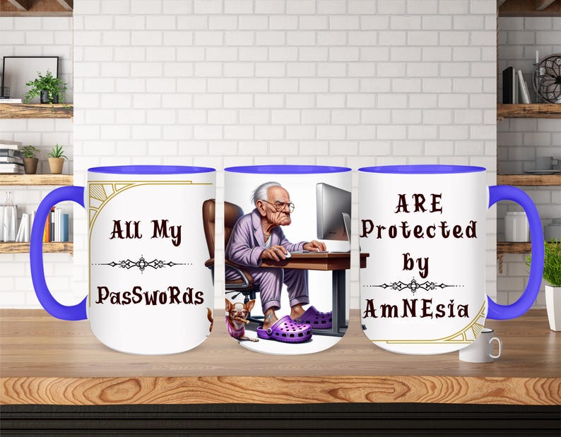 Funny Senile Old Man PNG: Amnesia Password Gag Gift (digital Download ...