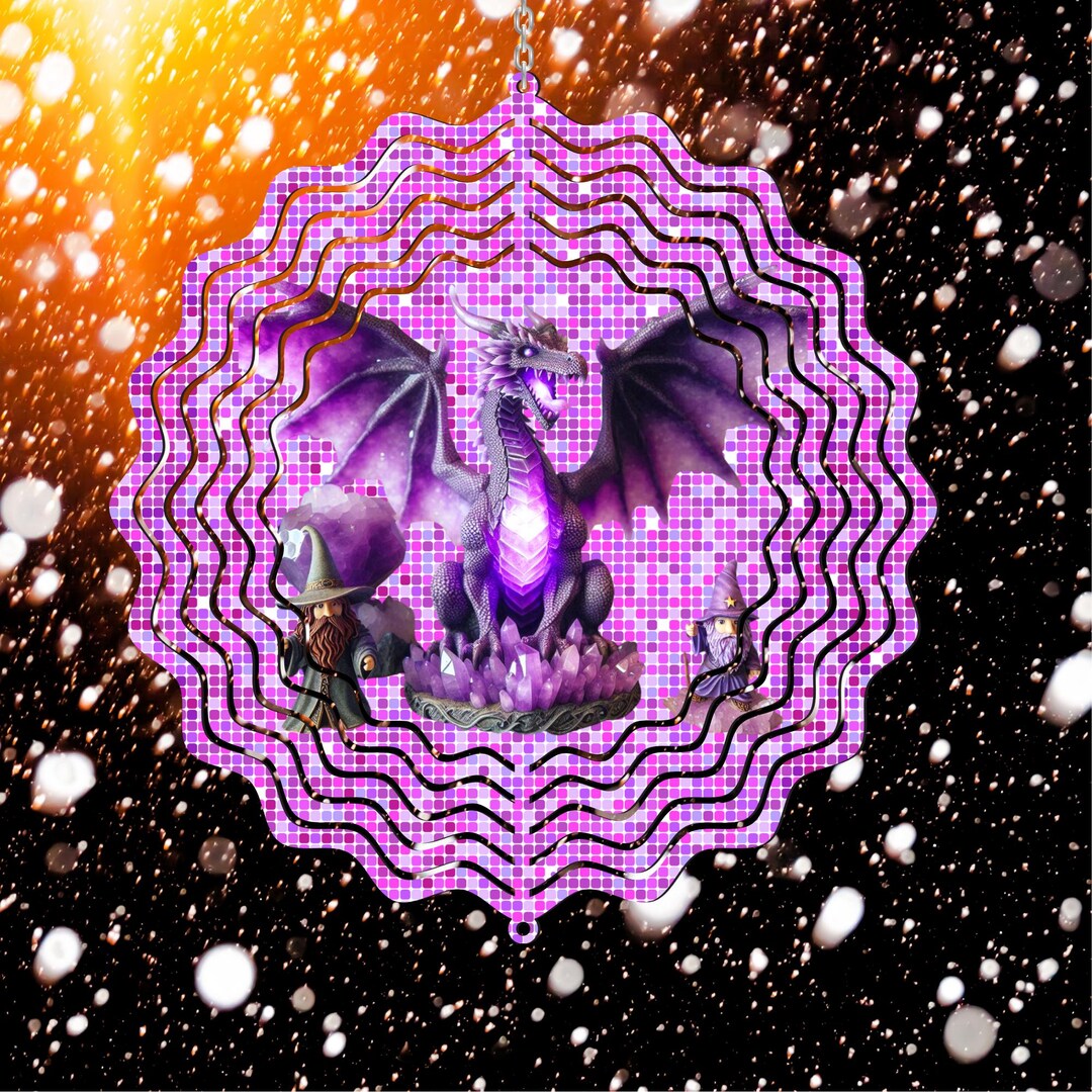 Purple Dragon Amethyst Stone Wind Spinner: Whimsical Garden Decor - Etsy