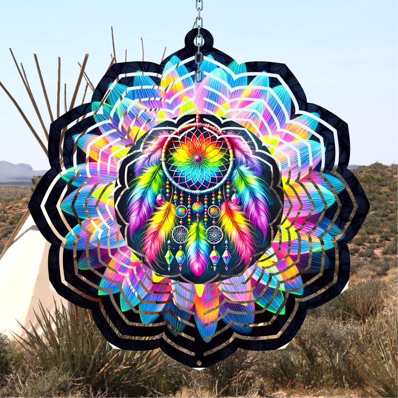 Mandala Native American Style Dream Catcher Wind Spinner: 8 or 10-inch ...