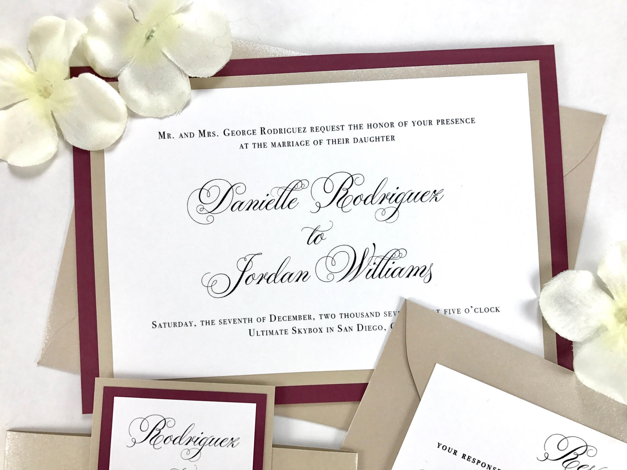 Full Wedding Invitation Set Invitation RSVP Card Envelopes - Etsy