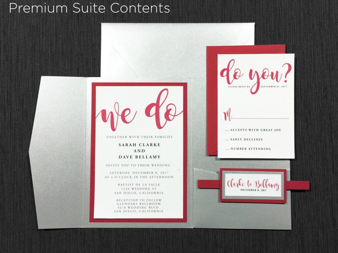 Silver Glitter Wedding Invitations, Silver Shimmer Wedding, Unique ...