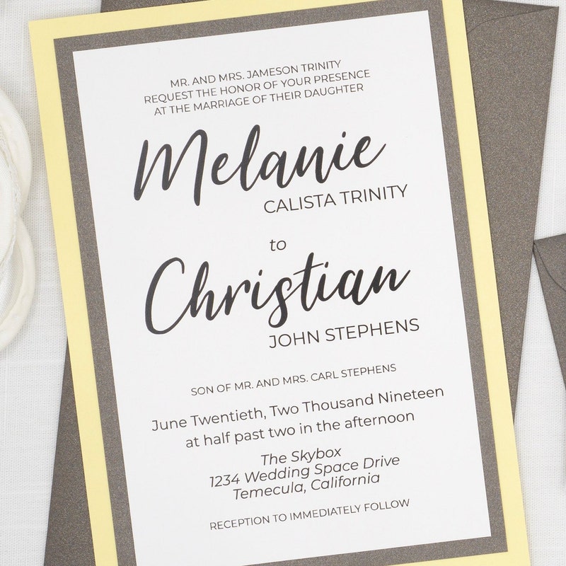 Yellow Wedding Invitation - Etsy
