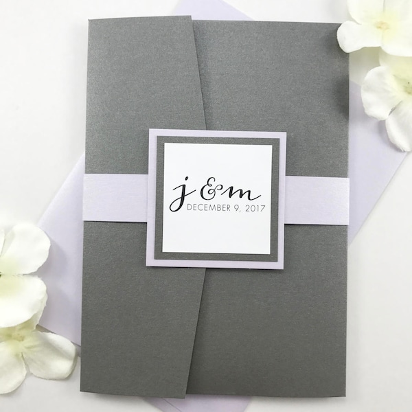 Lavender and Gray Wedding Invitations - Etsy
