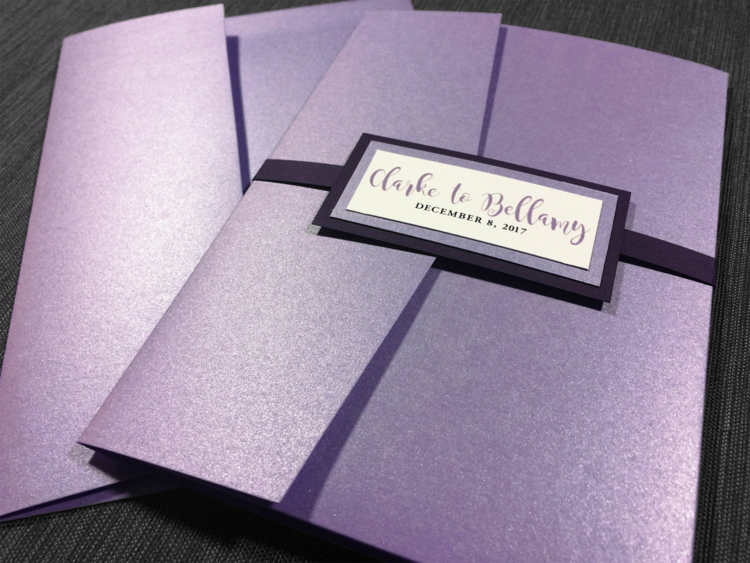 Fun Unique Purple Wedding Invitations Eggplant Wedding Lilac | Etsy