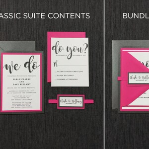 Pink and Gray Wedding Invitations, Hot Pink Wedding, Fun Wedding ...