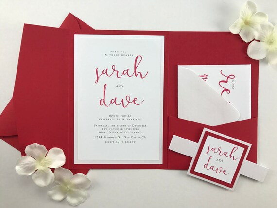 Red and white wedding invitations 60 photos - Astyledwedding.com