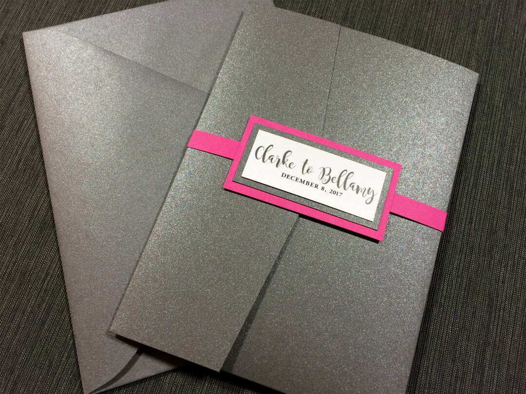 Pink and Gray Wedding Invitations, Hot Pink Wedding, Fun Wedding ...