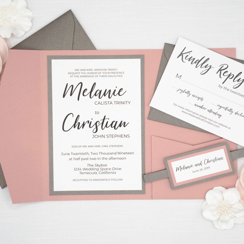 Mauve Wedding Invitation - Etsy