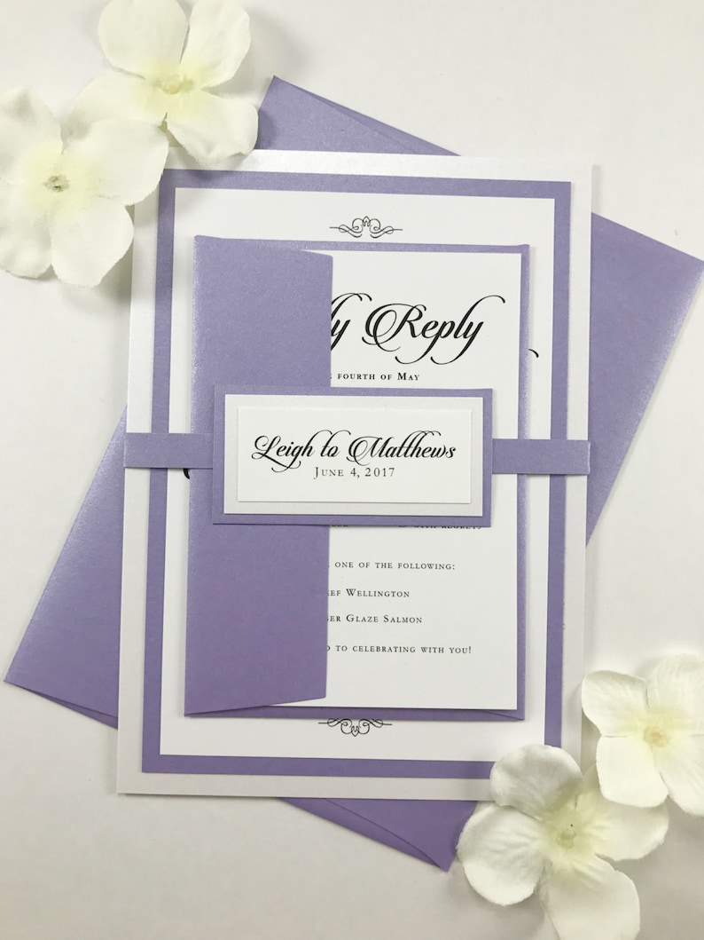 Modern Script Wedding Invitations Elegant Traditional - Etsy