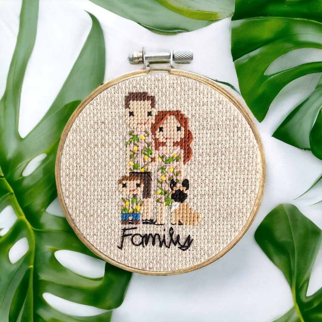Custom Family Portrait | Needlepoint | Christmas Present | House ...