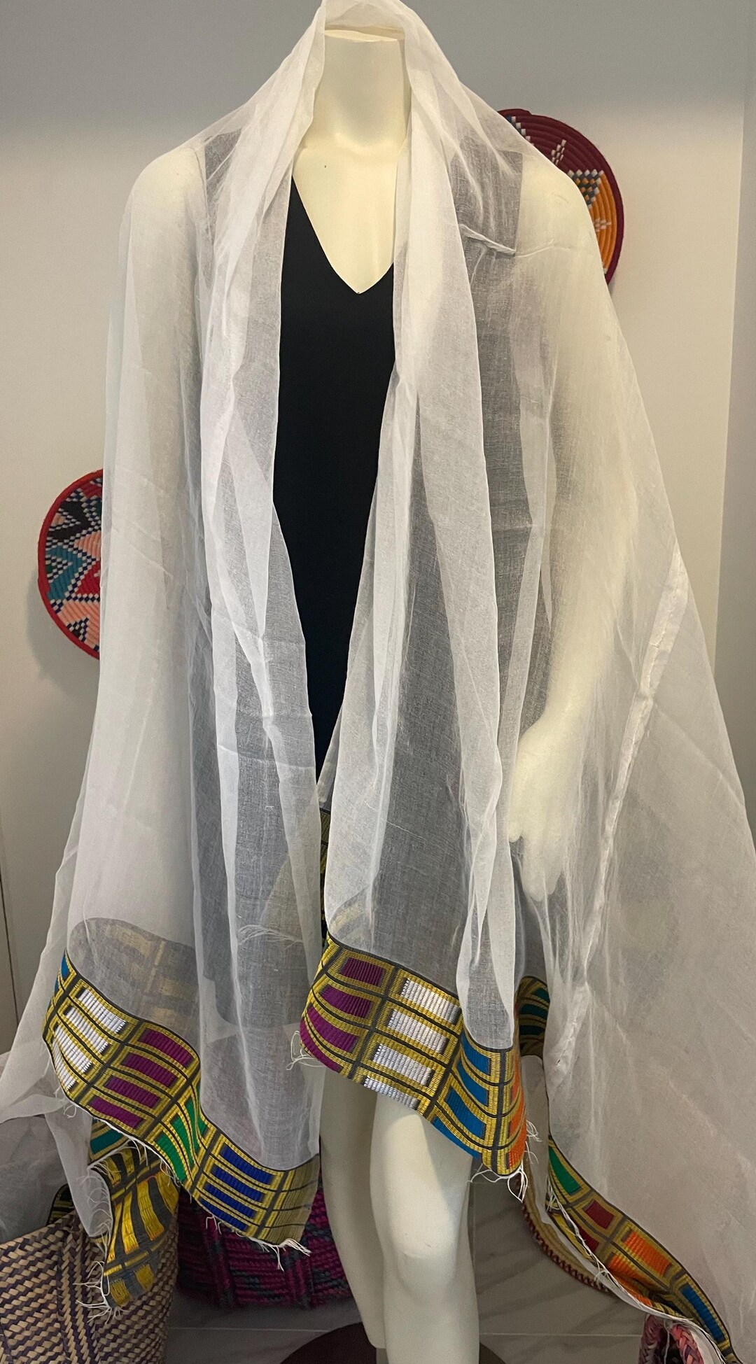 Multi Color Tilet Traditional Netela - Etsy