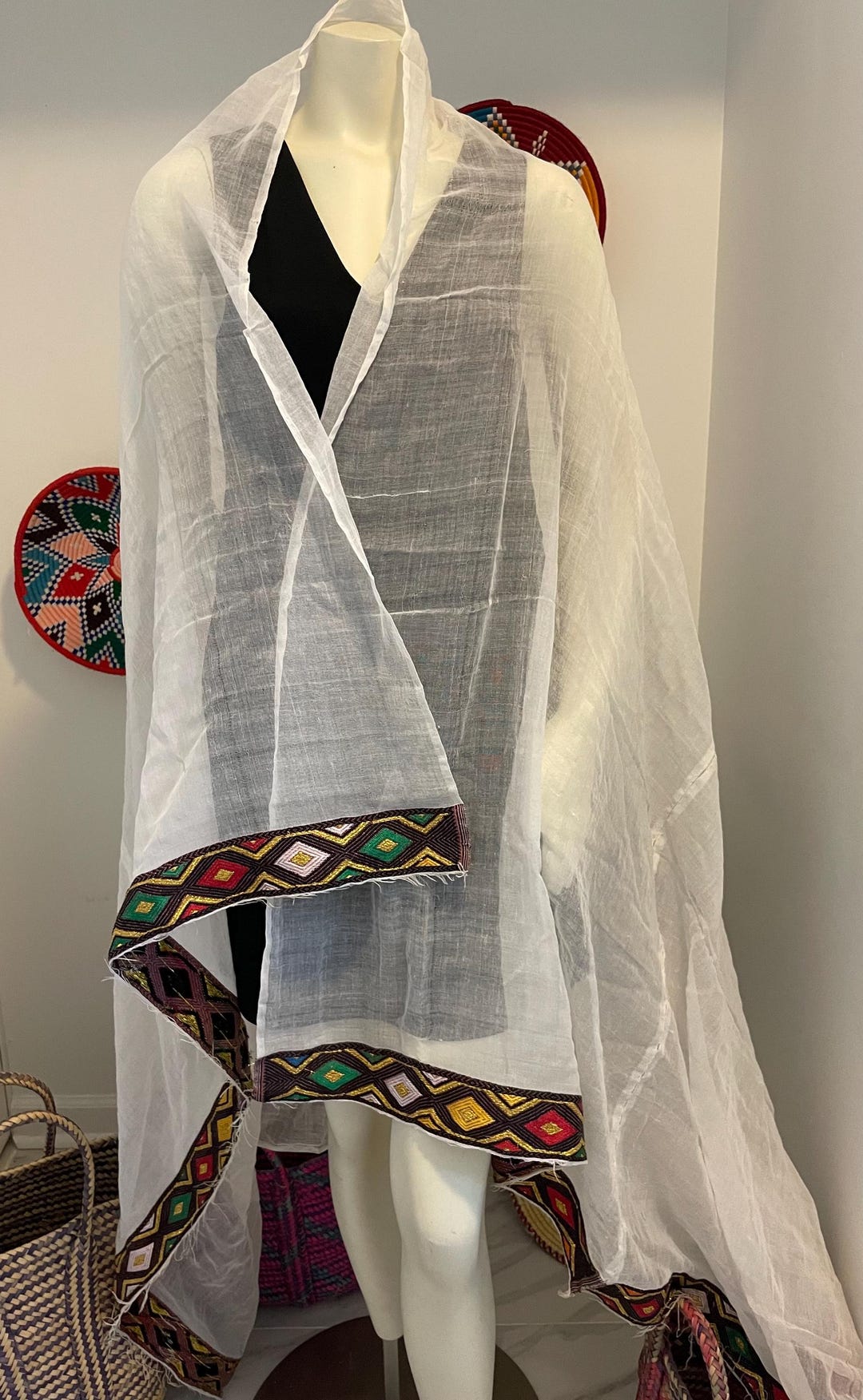 Multi Color Tilet Traditional Netela - Etsy