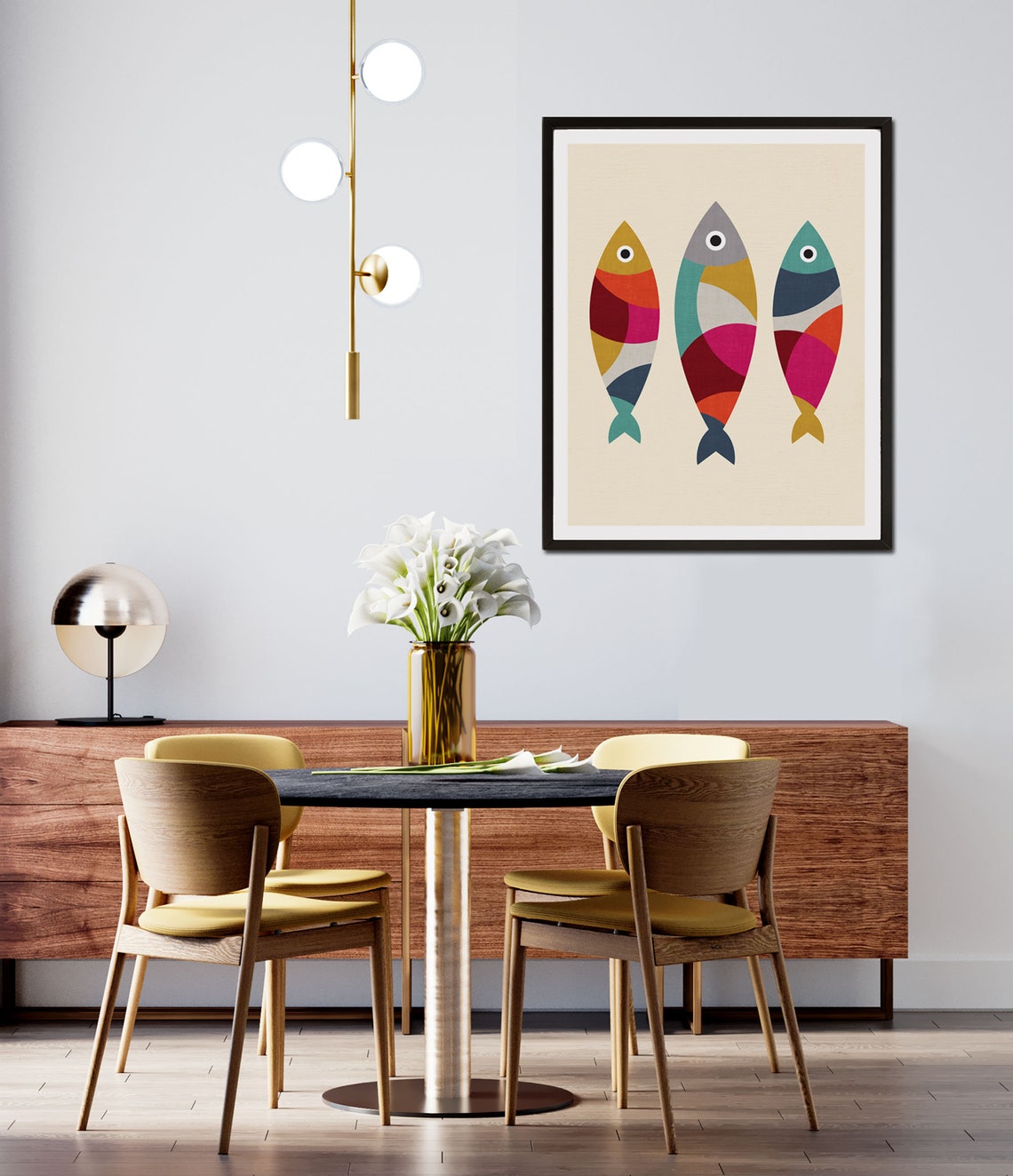 Retro Colourful Fish Print, Retro Fish Print, Colourful Fish Art, Fish ...