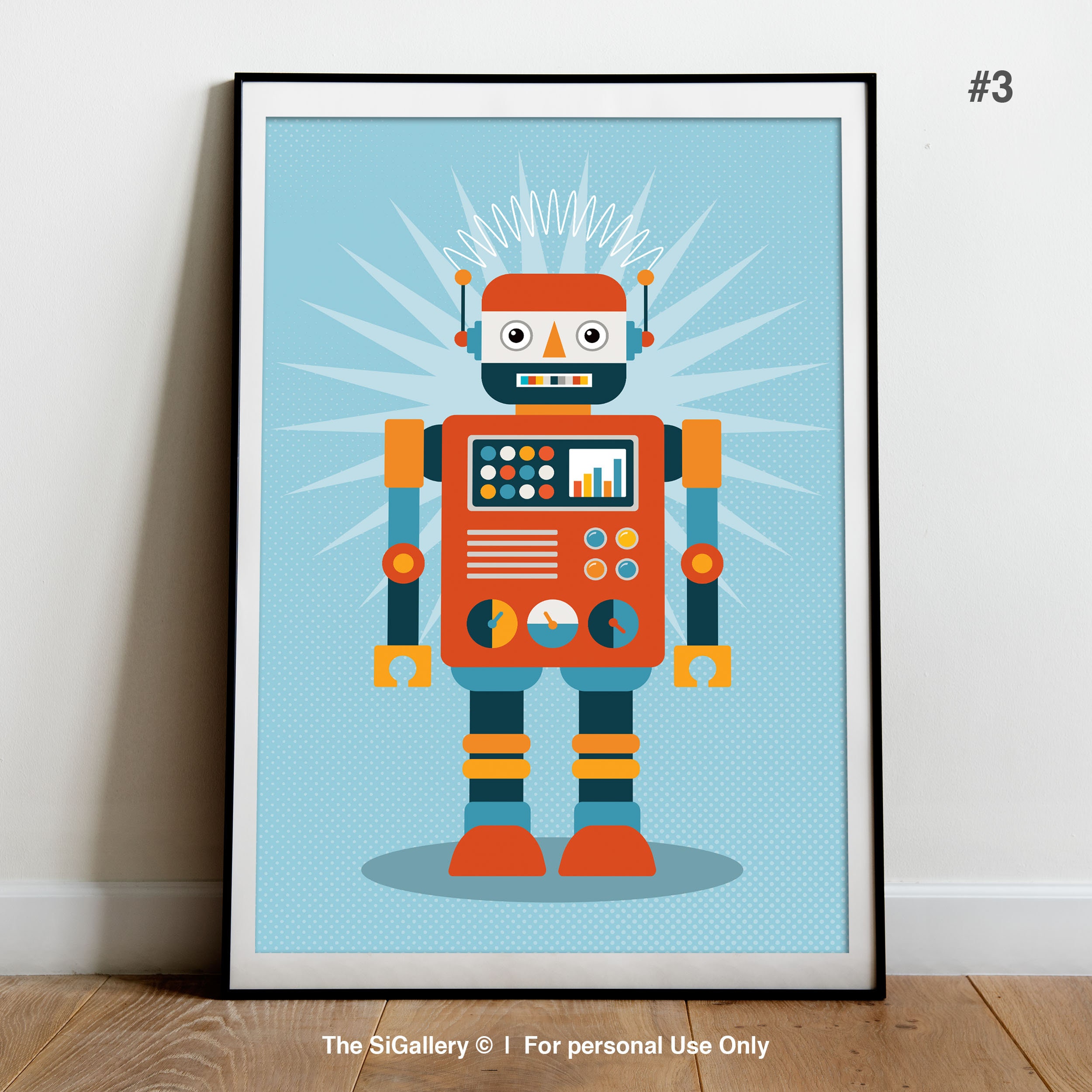 Robot Print, Robot Poster, Robot Art, Robot Artwork for Kids, Robot ...