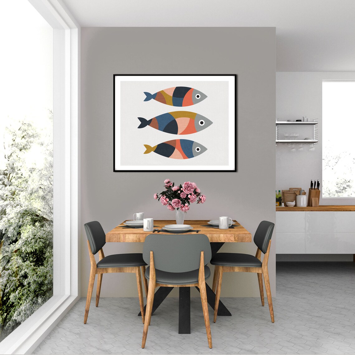 Retro Fish Print, Retro Fish Wall Art, Retro Fish Artwork, Fish Poster ...