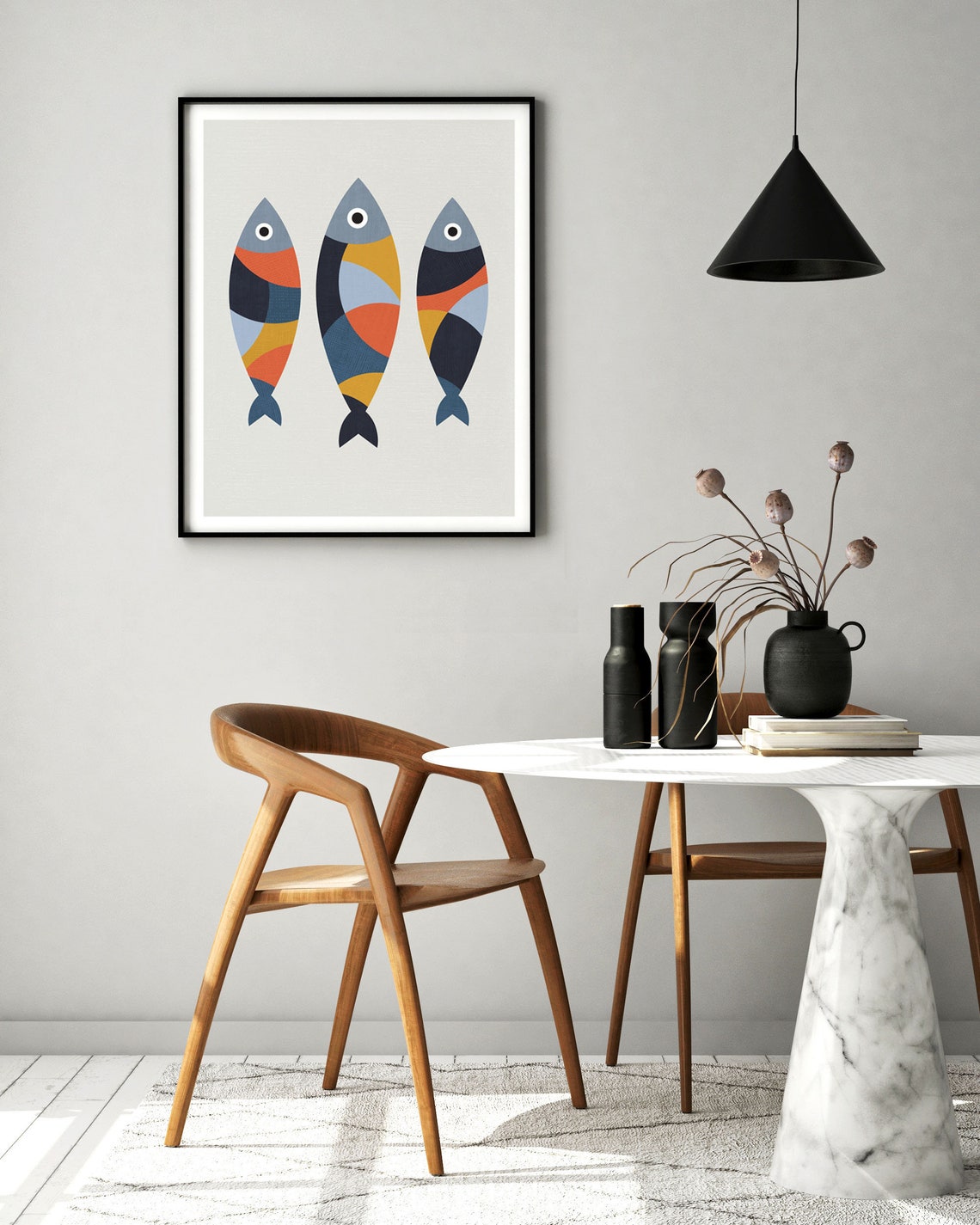 Retro Fish Print, Retro Fish Wall Art, Retro Fish Art Work, Fish Poster ...