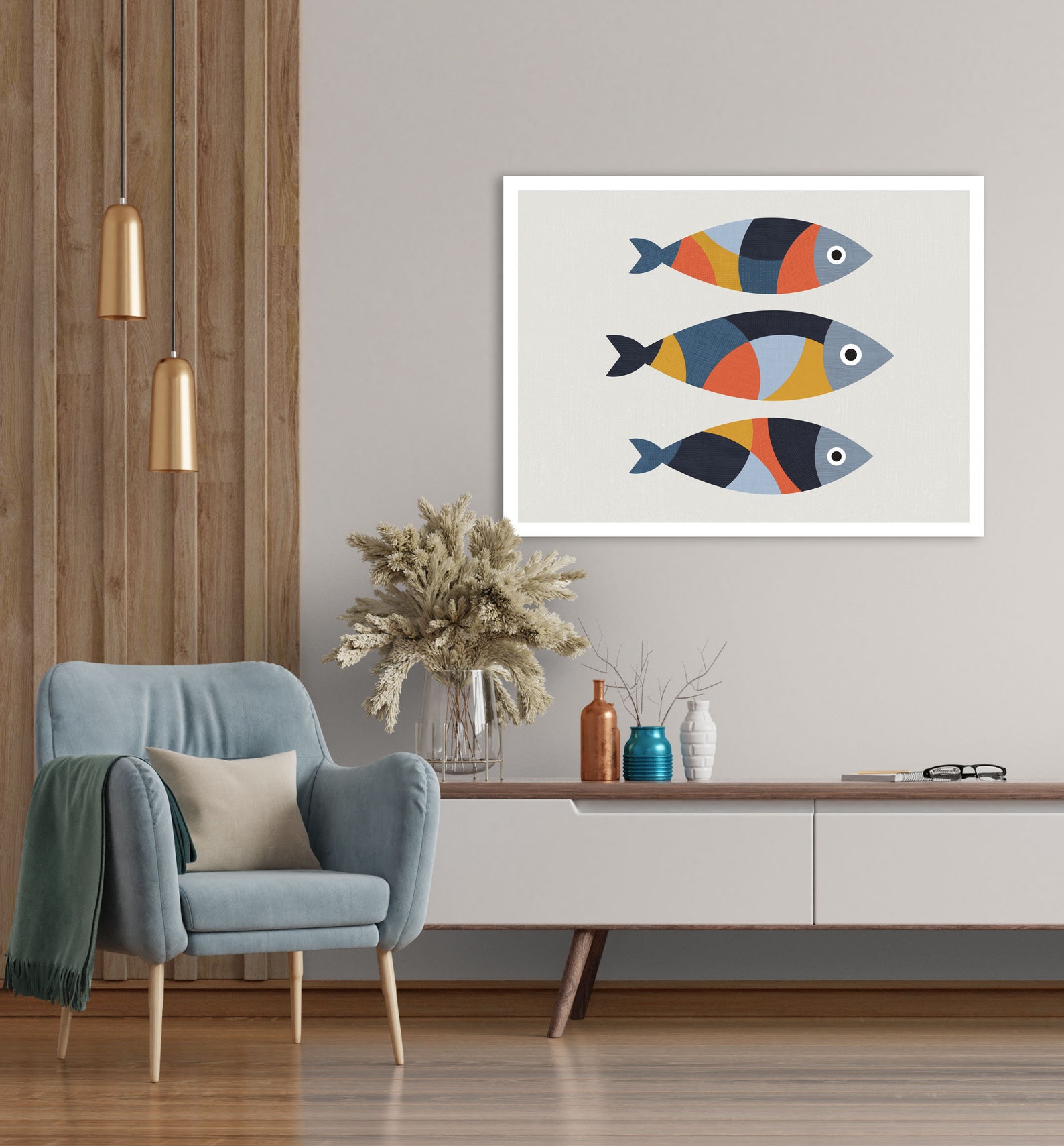 Retro Fish Print, Retro Fish Wall Art, Retro Fish Art Work, Fish Poster ...