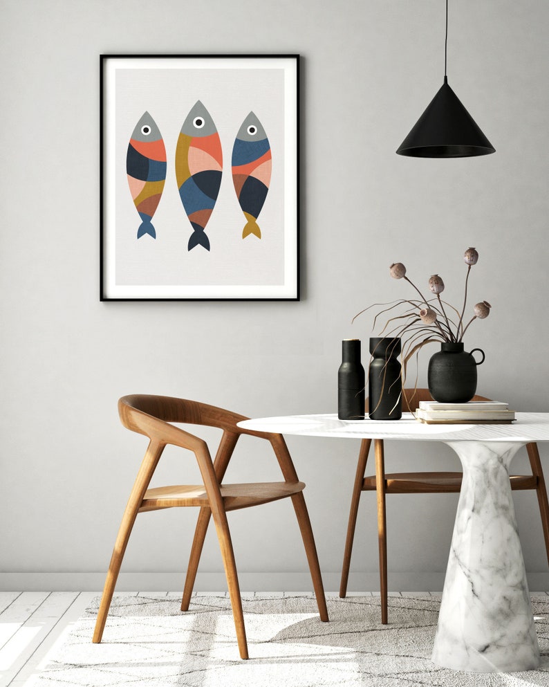 Retro Fish Print, Retro Fish Wall Art, Retro Fish Artwork, Fish Poster ...