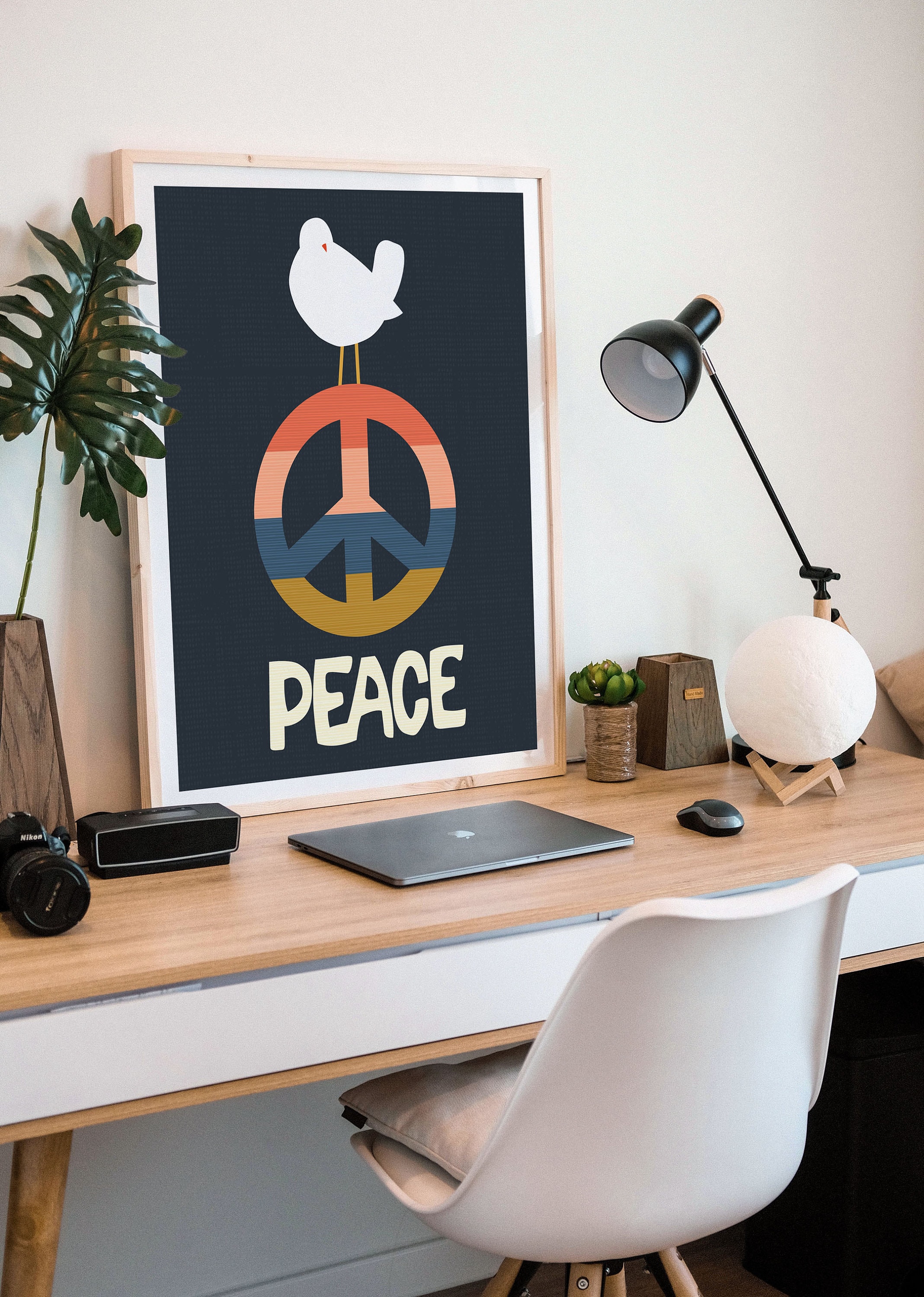 Digital Printable Peace Poster, Retro Peace Wall Art, Retro Peace ...