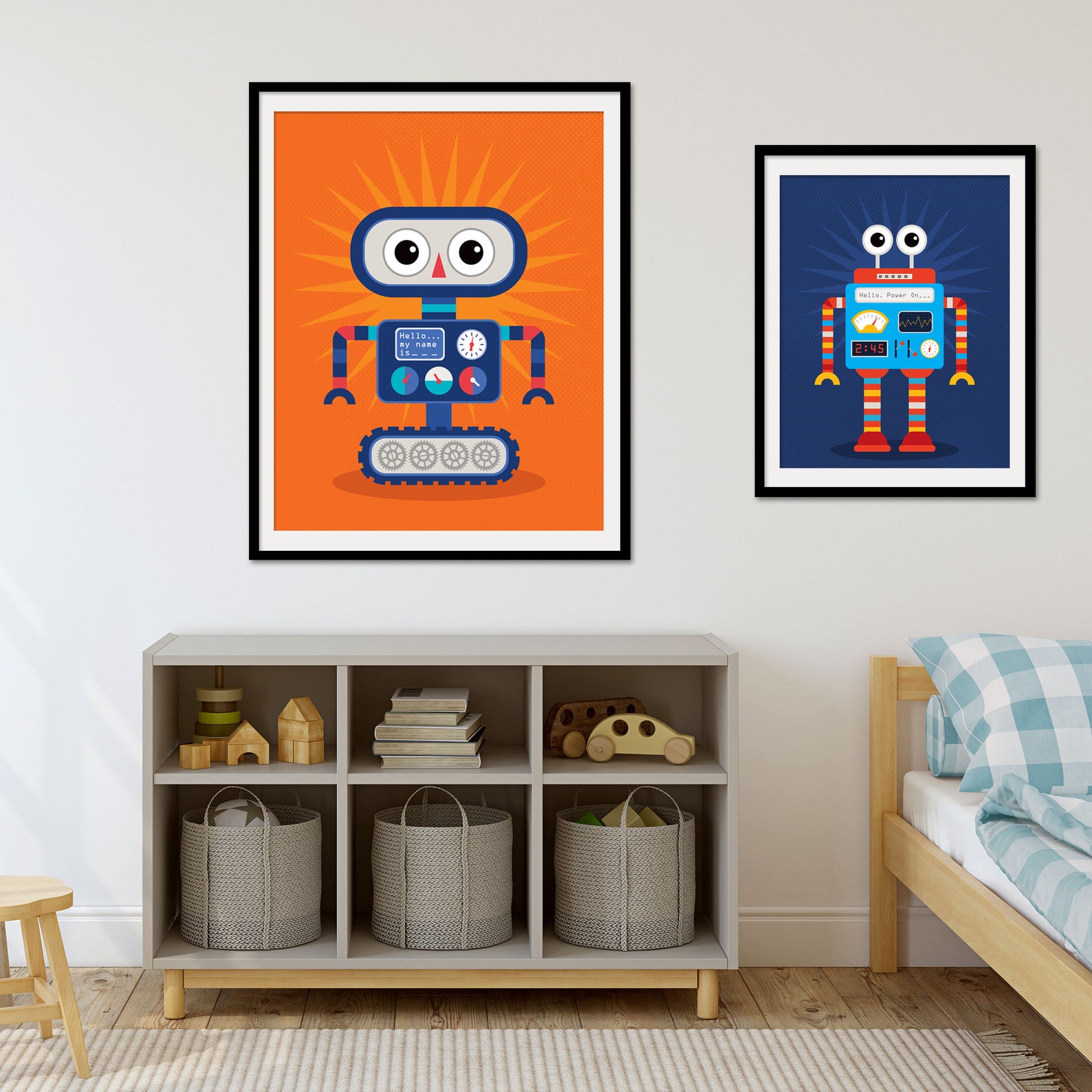 Digital Robot Print, Robot Poster, Robot Art, Children Art, Digital ...
