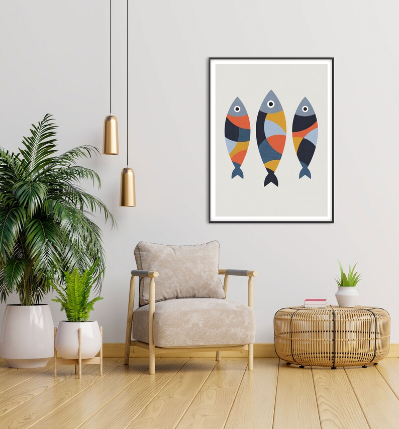 Retro Fish Print, Retro Fish Wall Art, Retro Fish Art Work, Fish Poster ...