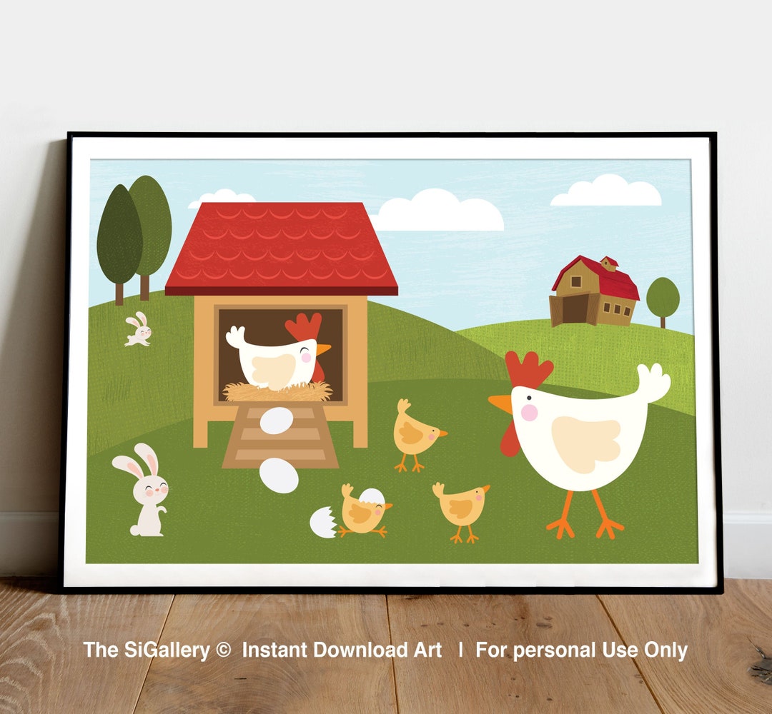 Farm Animals Print, Farm Animals Nursery Wall Art, Farm Animals Wall ...