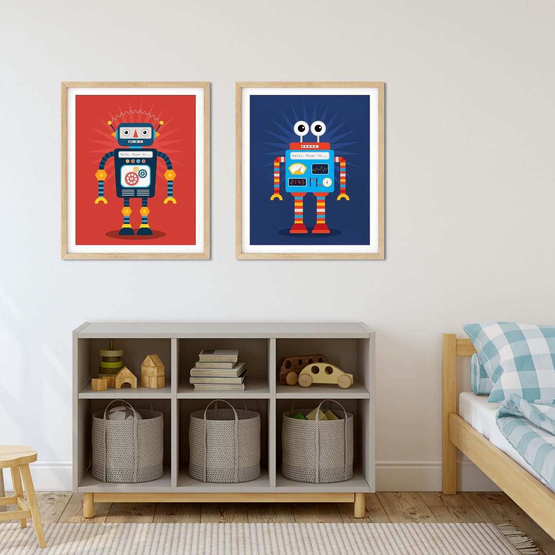 Digital Robot Print Robot Poster Robot Art Children Art - Etsy