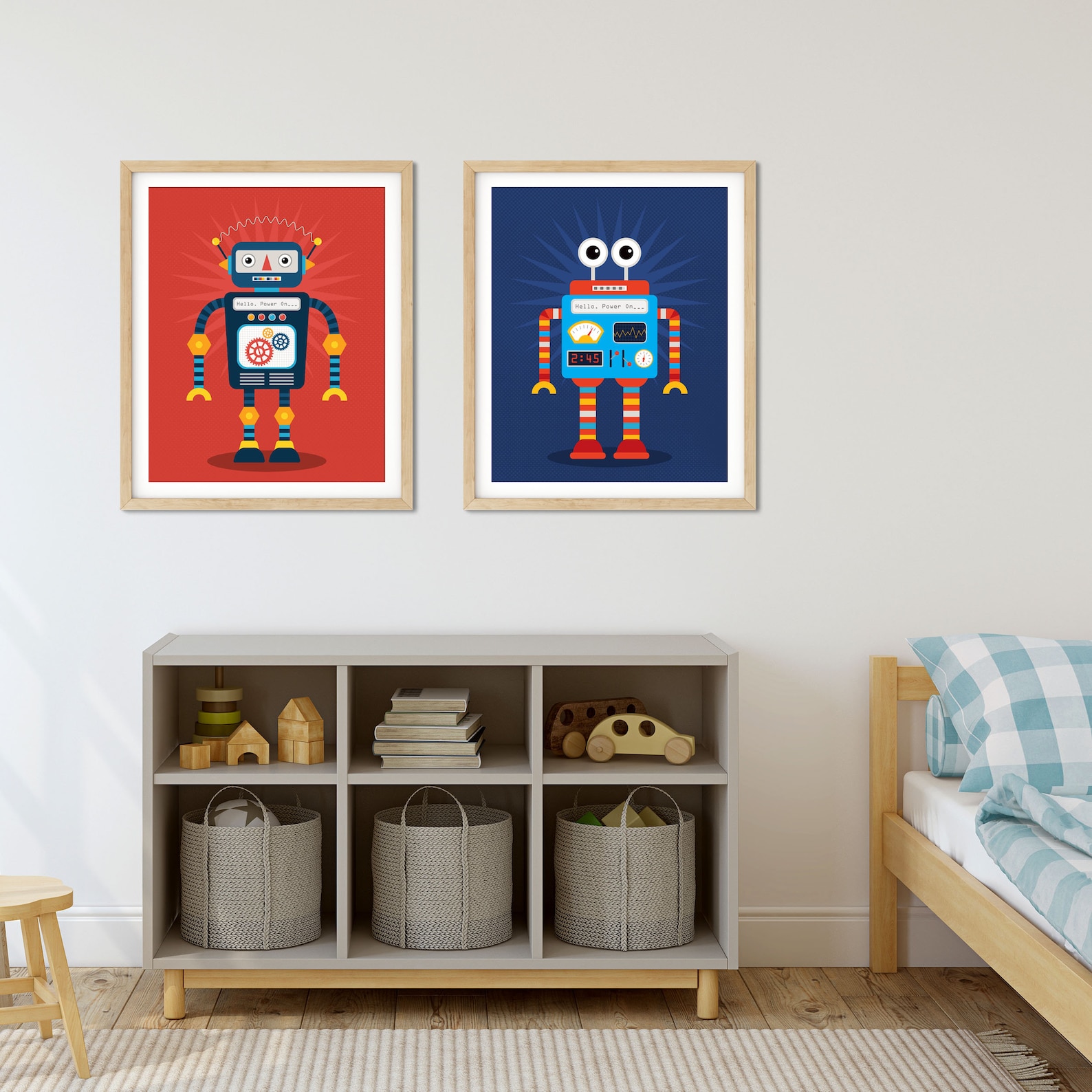 Digital Robot Print Robot Poster Robot Art Children Art - Etsy