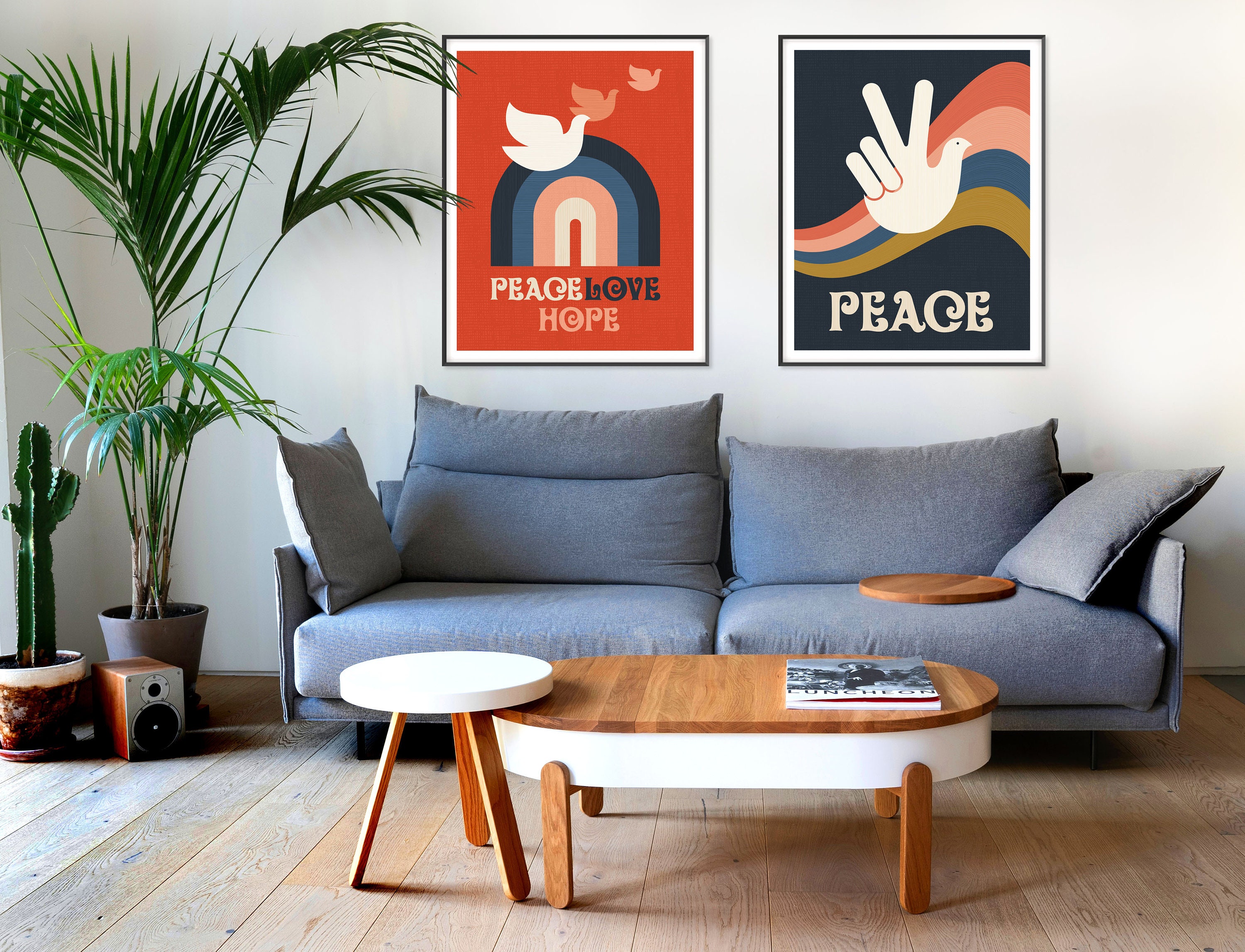 Digital Printable Retro Peace Poster, Retro Peace Wall Art, Retro Peace ...