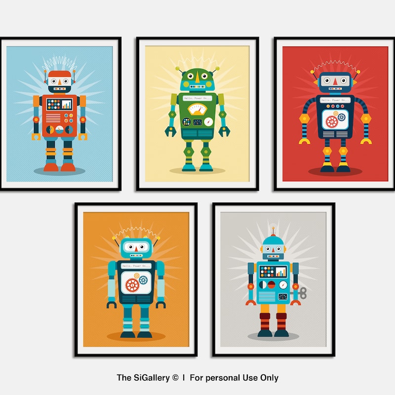 Robot Poster - Etsy