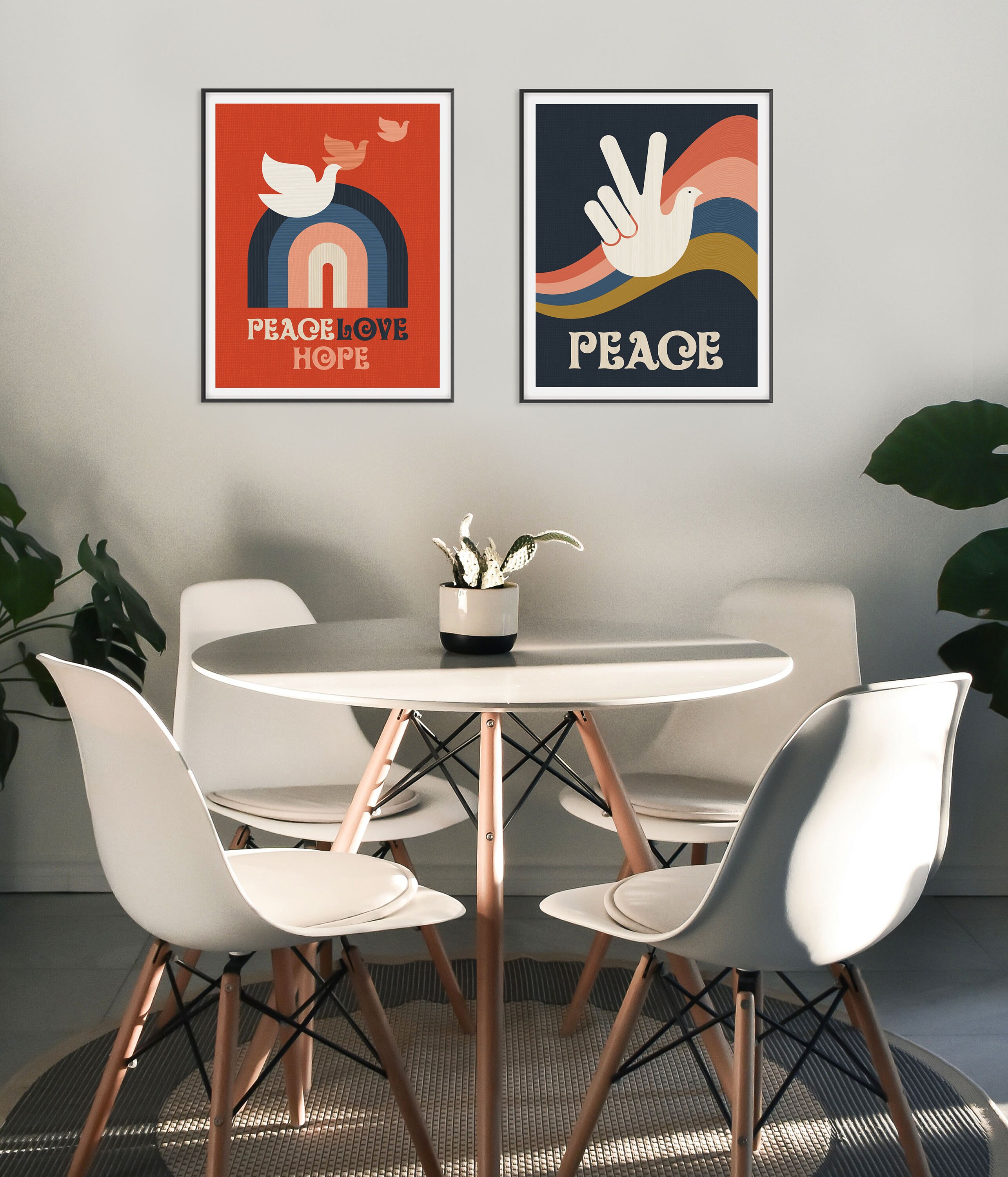 Digital Printable Retro Peace Poster, Retro Peace Wall Art, Retro Peace ...