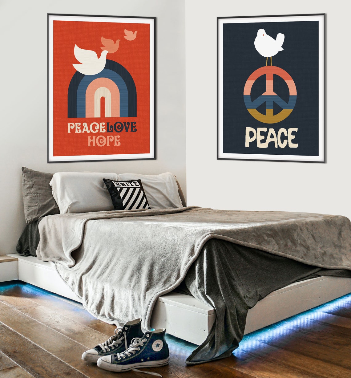Digital Printable Peace Poster Retro Peace Wall Art Retro - Etsy