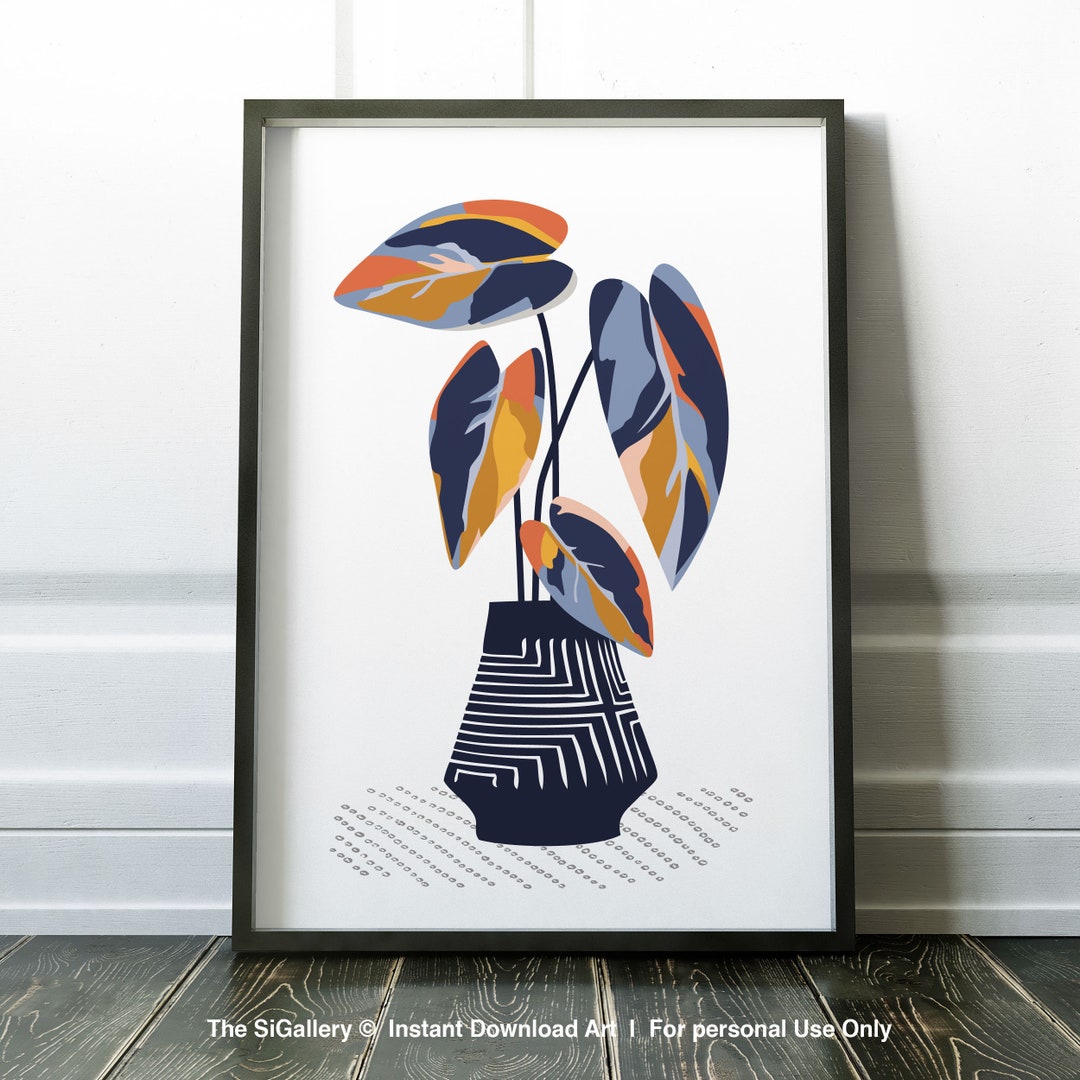 Digital Plant Print Plant Wall Art Plant Artwork Modern - Etsy