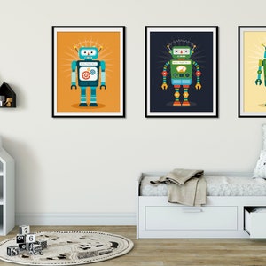 Digital Robot Print Robot Poster Robot Art Children Art | Etsy