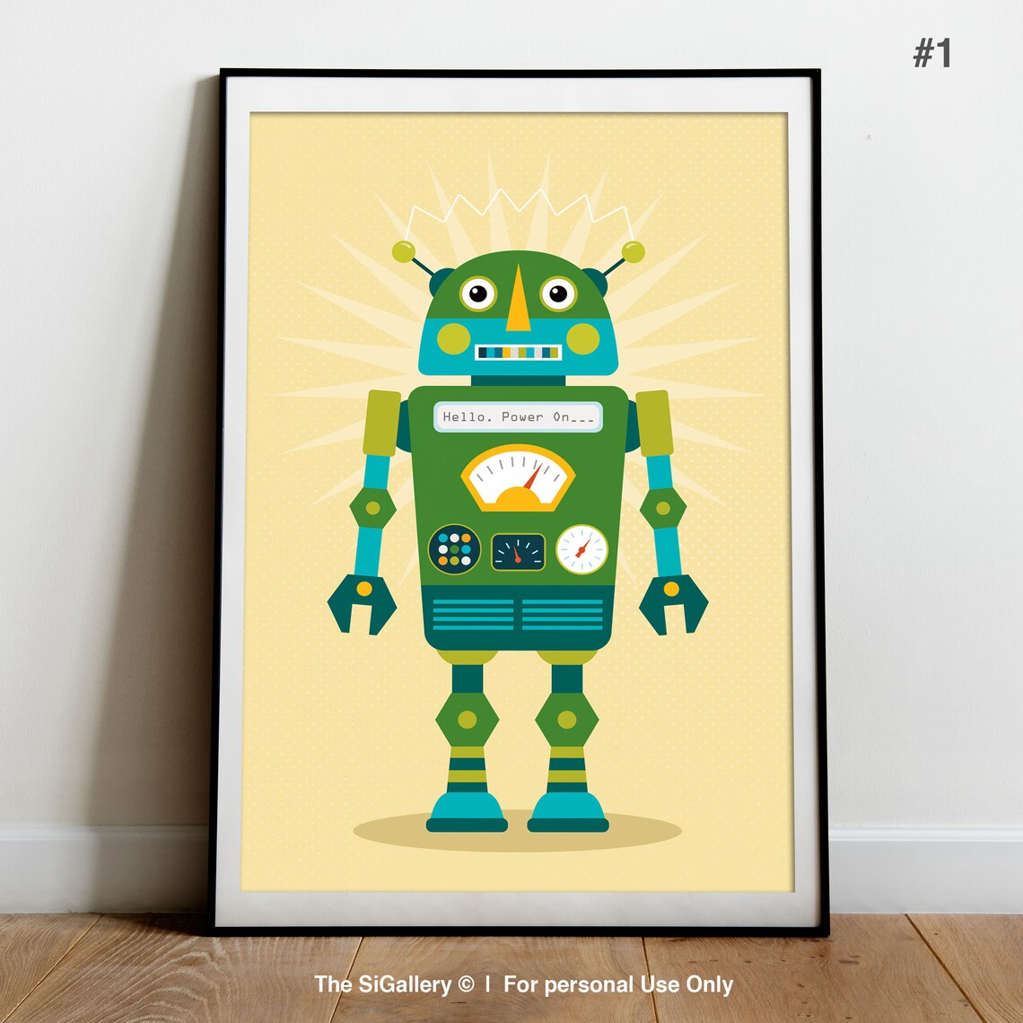 Robot Print, Robot Poster, Robot Art, Robot Artwork for Kids, Robot ...