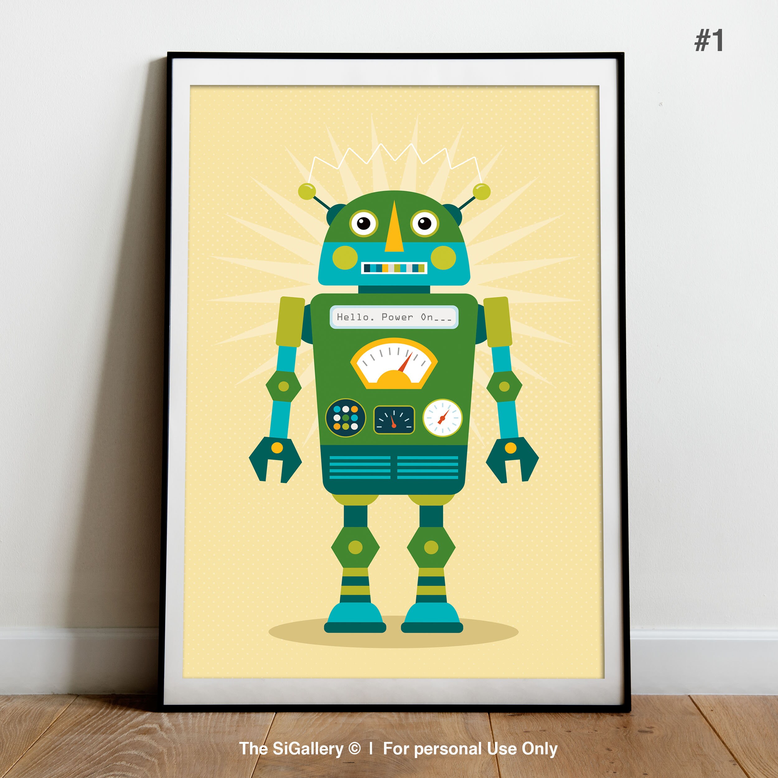 Robot Print, Robot Poster, Robot Art, Robot Artwork for Kids, Robot ...