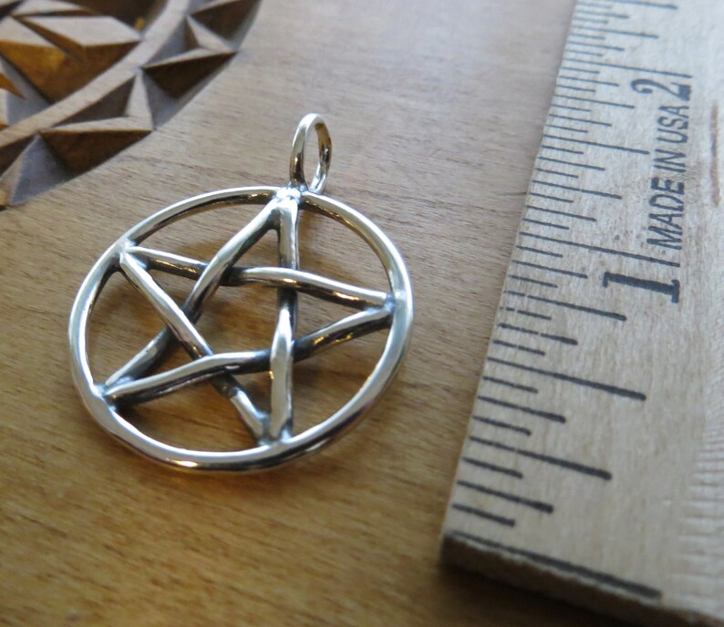 Solid 925 Handcast STERLING SILVER Large Pentagram Pentacle - Etsy