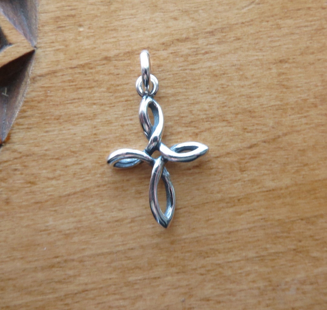 Solid 925 Sterling Silver Celtic Infinity Cross Necklace or Earrings ...