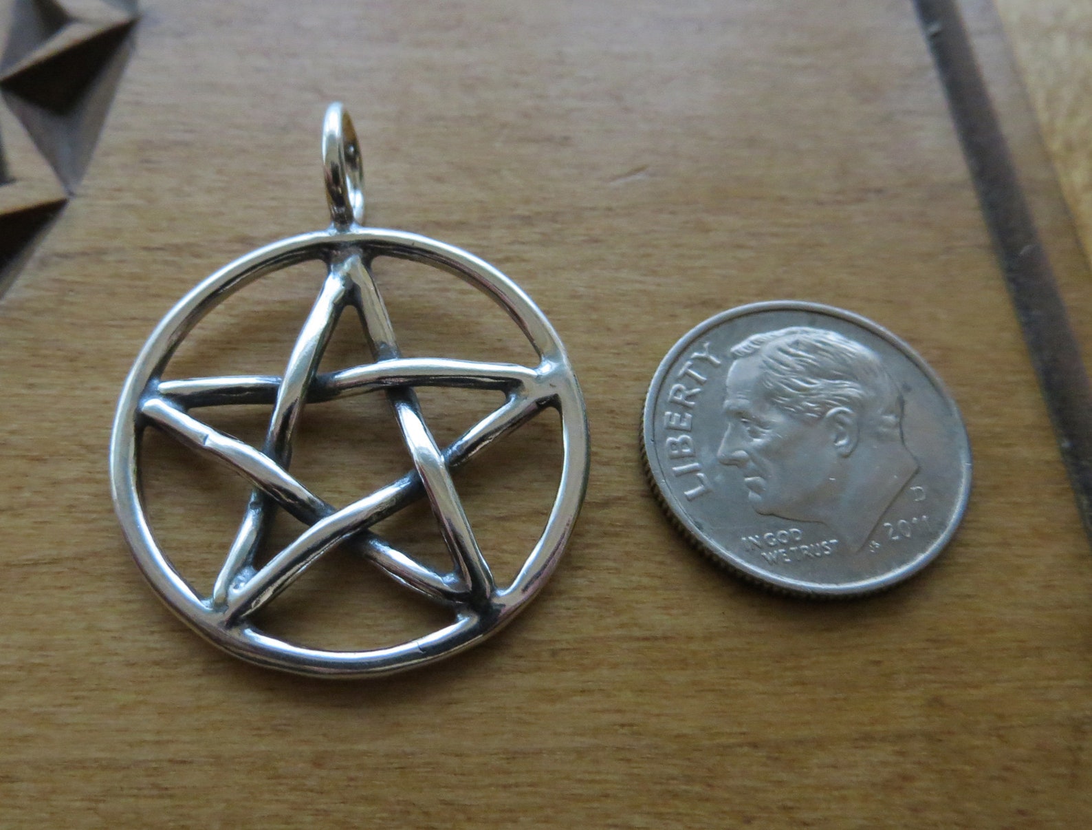 Solid 925 Handcast STERLING SILVER Large Pentagram Pentacle - Etsy