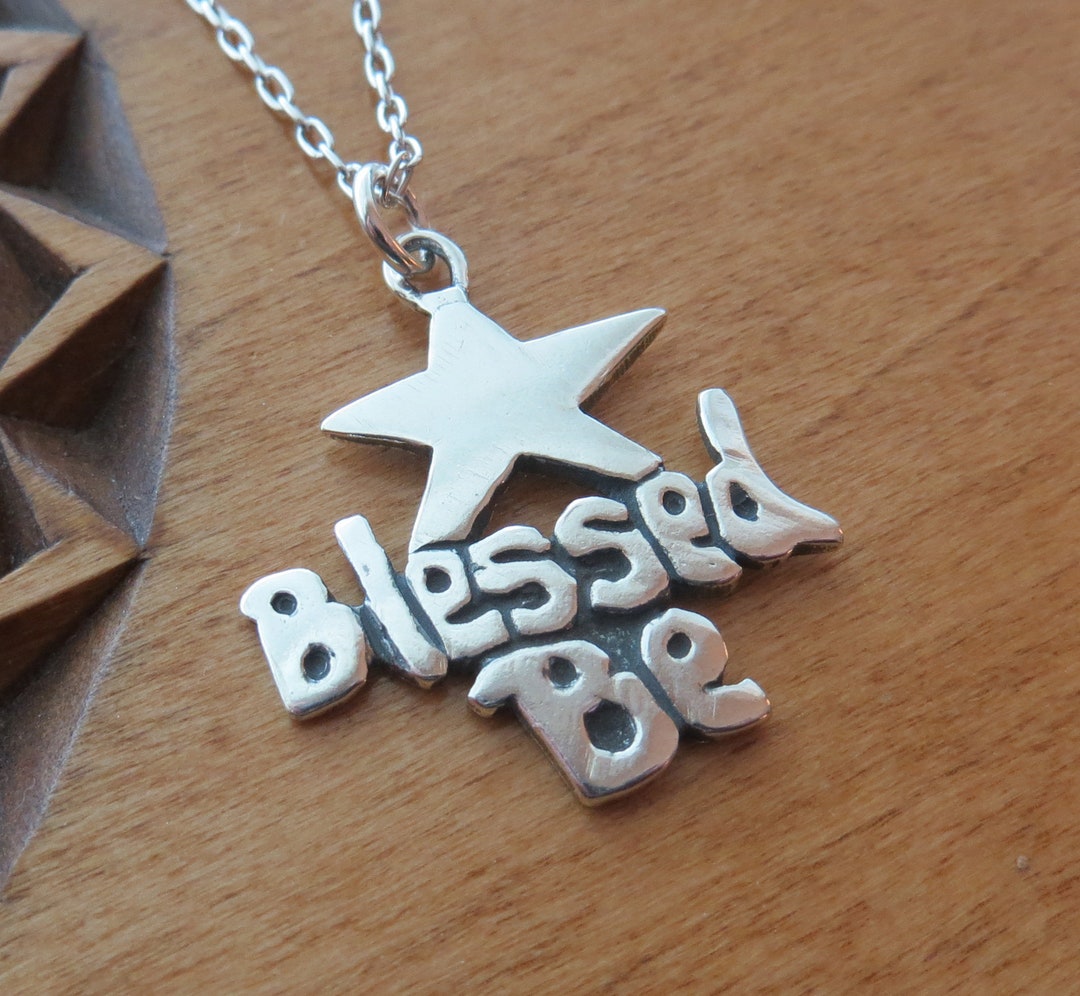 925 Sterling Silver Blessed Be Pagan Artisan Pendant Necklace Pentagram ...
