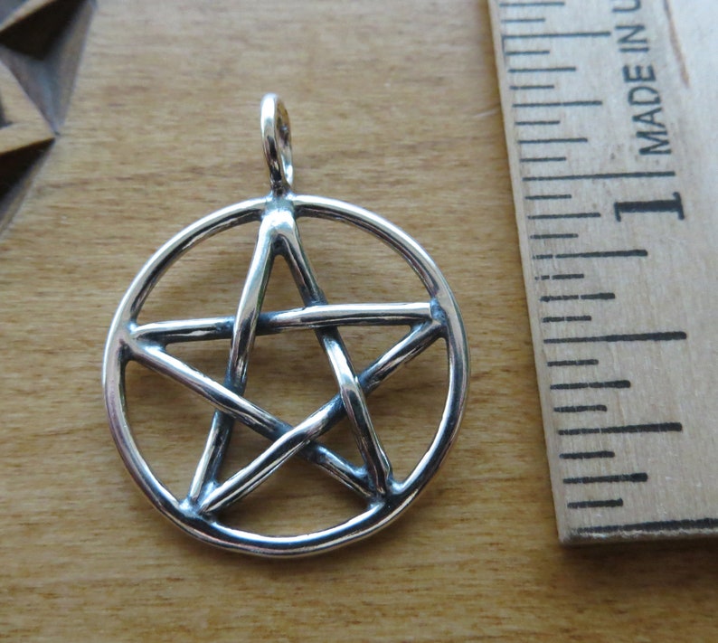 Solid 925 Handcast STERLING SILVER Large Pentagram Pentacle - Etsy
