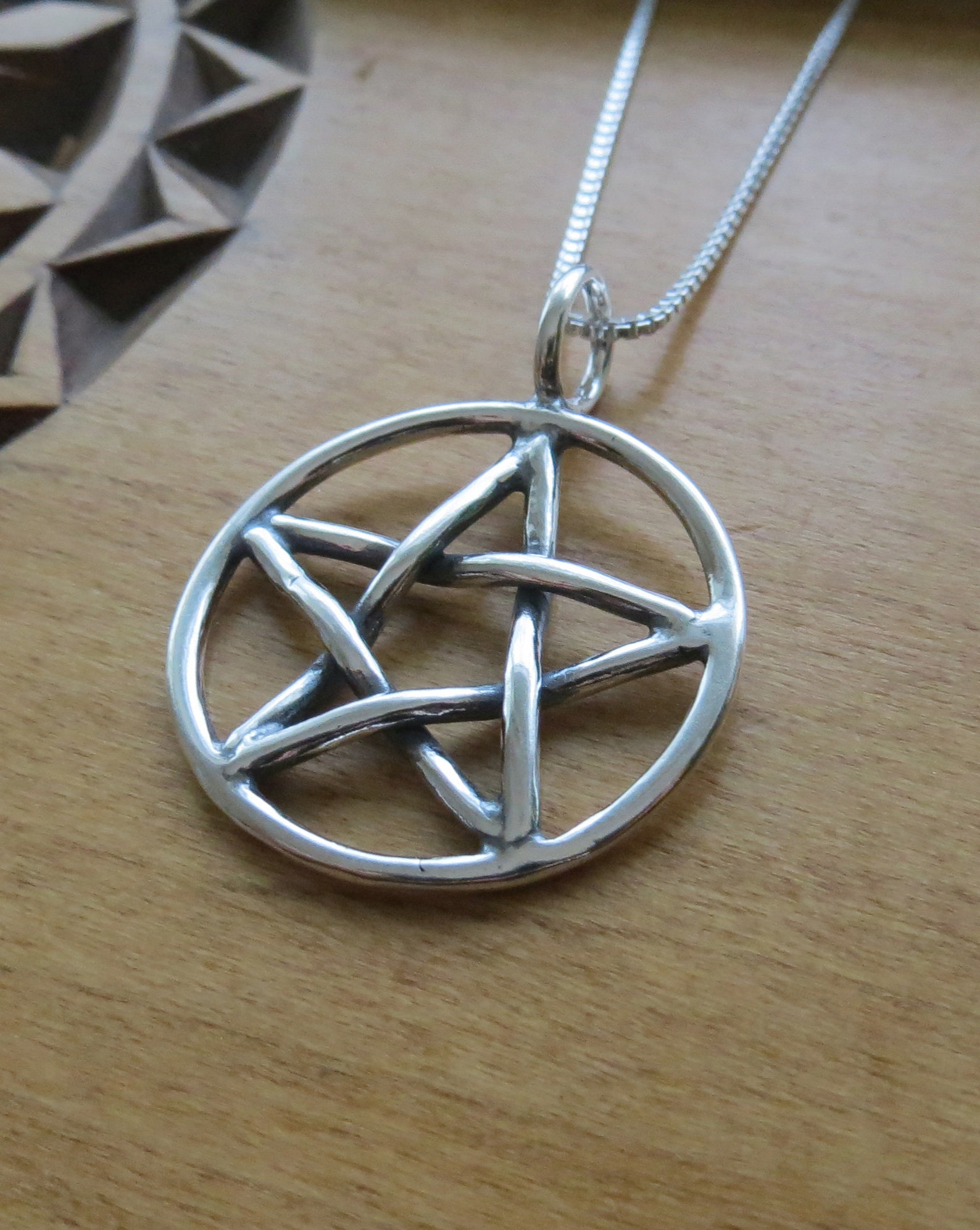 Solid 925 Handcast STERLING SILVER Large Pentagram Pentacle - Etsy