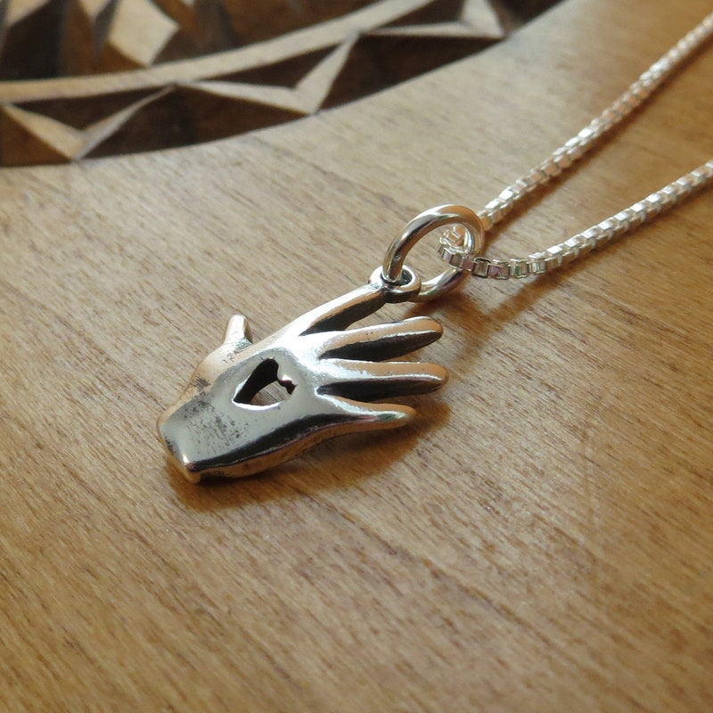 Silver Hand Charm - Etsy