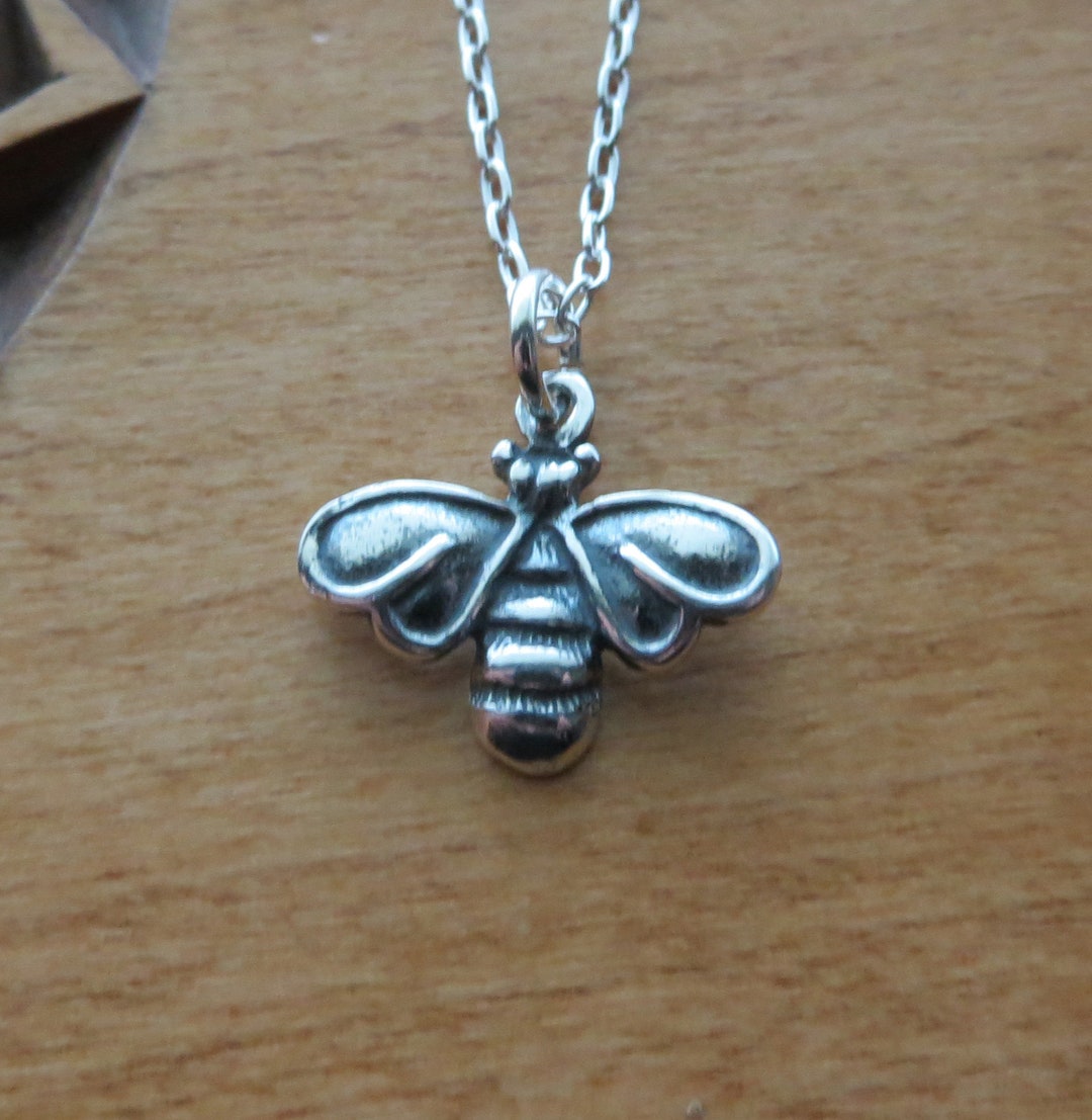 Solid 925 Sterling Silver Bee Bumblebee Charm Necklace or Earrings ...