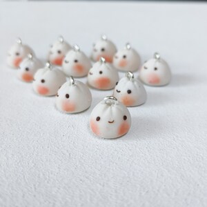 Dim Sum Earrings, Pork Bun Bao Polymer Clay Dangle Studs, Chinese Food ...