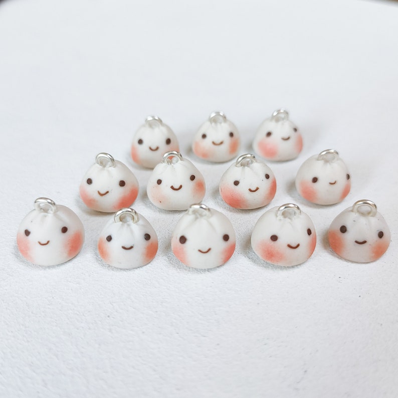 Dim Sum Earrings Pork Bun Bao Polymer Clay Dangle Studs - Etsy