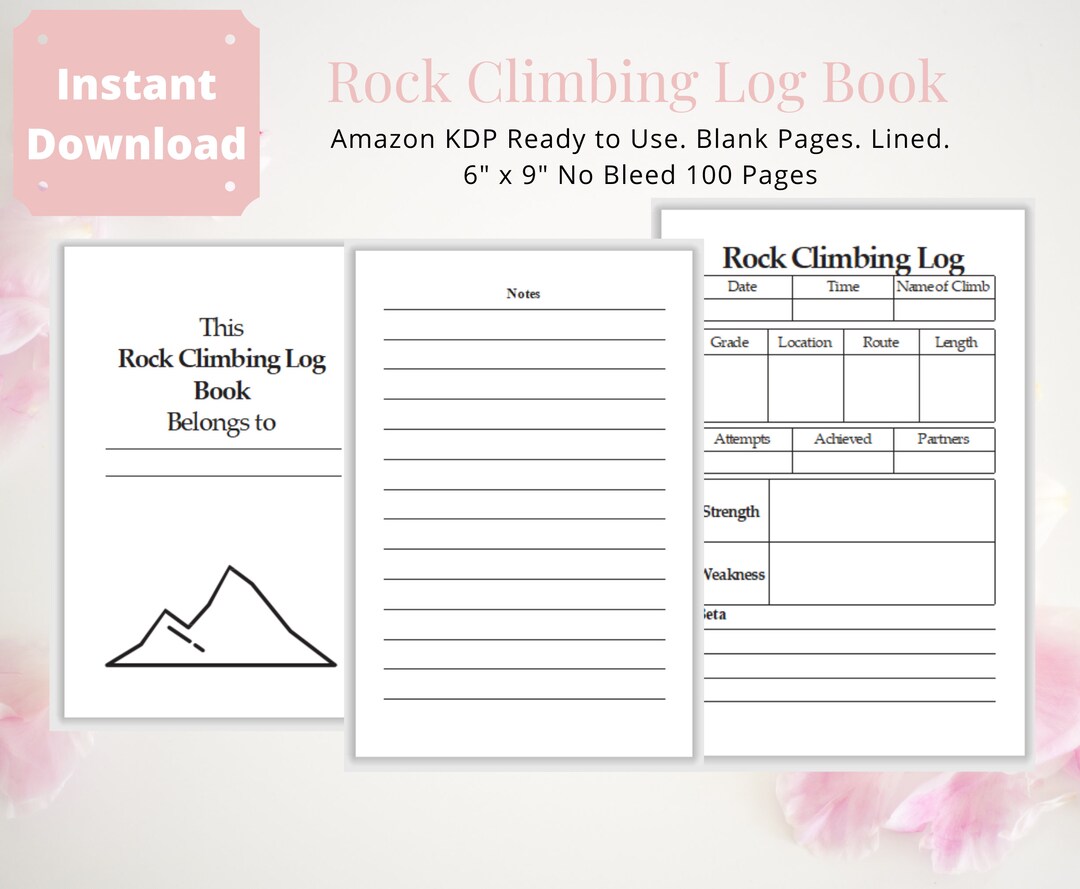Carnet d'escalade Amazon KDP prêt à l'emploi. Pages blanches. Doublé. 6 ...